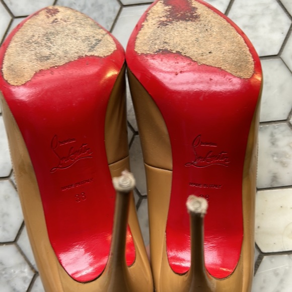 Christian Louboutin | Shoes | Christian Louboutin Nude Stiletto Peep ...